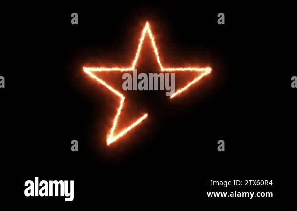 4k Burning Star Loopable/ Animation of a burning star with flames Stock ...