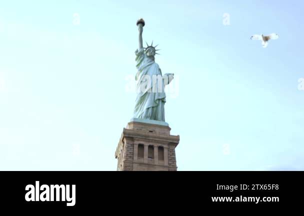 Famous Statue of Liberty national monument on Liberty Island in New ...