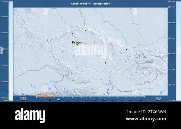 Precipitation by month in the Czech Republic area with animated legend ...