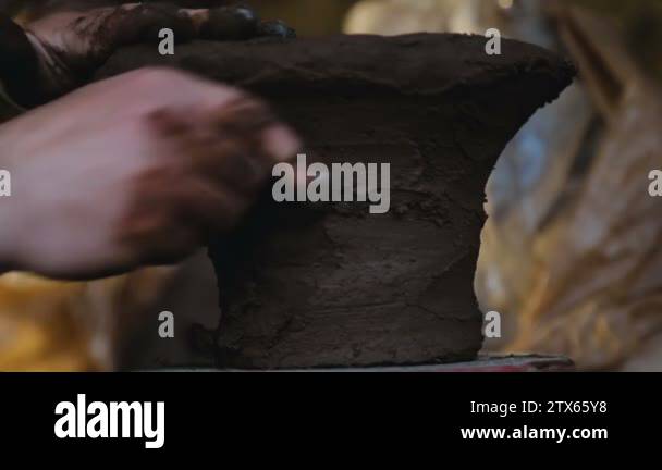 Clay vessel manufacturing process, handmade pottery as family tradition ...