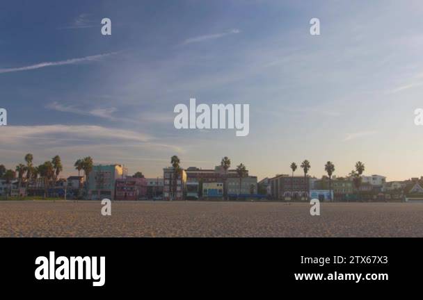 Venice Beach Boardwalk Buildings, Palm Trees & Sand City Scenic, Los ...