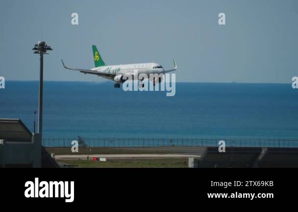Airbus A320 approaching over ocean Stock Video Footage - Alamy