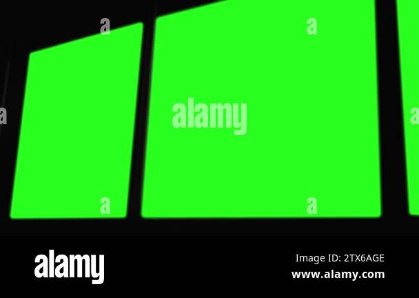 Window of a Department With Green Screen. Zoom In. Ready to replace ...