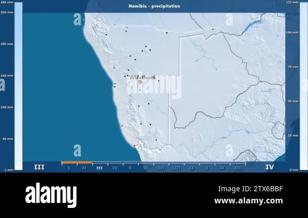 Precipitation by month in the Namibia area with animated legend ...