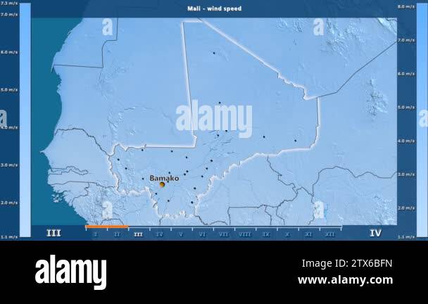 Wind speed by month in the Mali area with animated legend - English ...