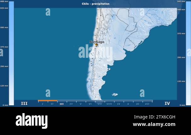 Precipitation by month in the Chile area with animated legend - English ...