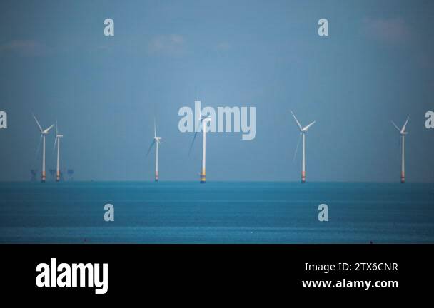 offshore wind turbines producing clean renewable energy in the north ...
