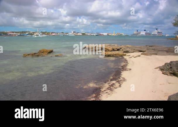 Nassau Bahamas Cruise Port with Visiting Ships Viewed from Casuarina ...
