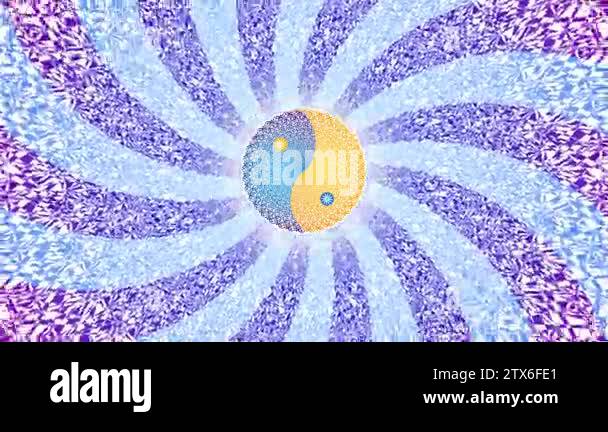 Mandala in yellow and blue tones. The symbol of yin yang. Circular ...