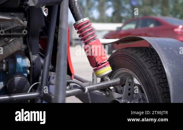 Suspension elements of a sports buggy. A complex multi-link suspension ...