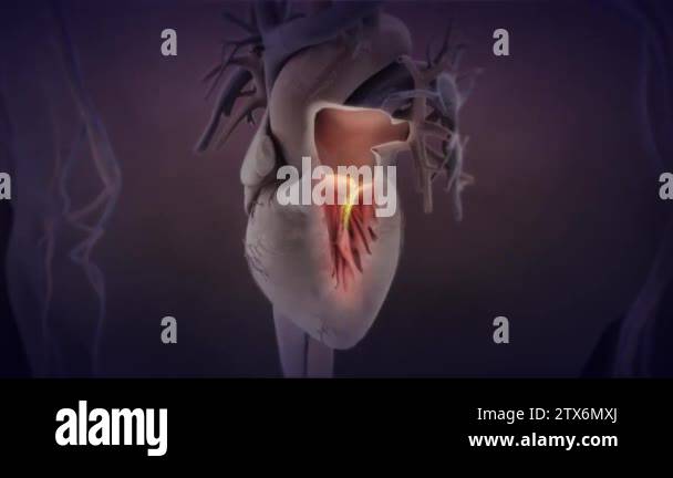 Bacteria in the heart and vascular pathways.3D Animated Zoom Model Stock Video Footage - Alamy