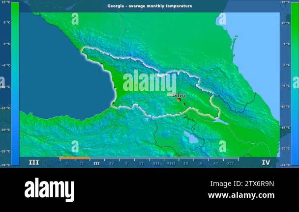 Average temperature by month in the Georgia area with animated legend ...