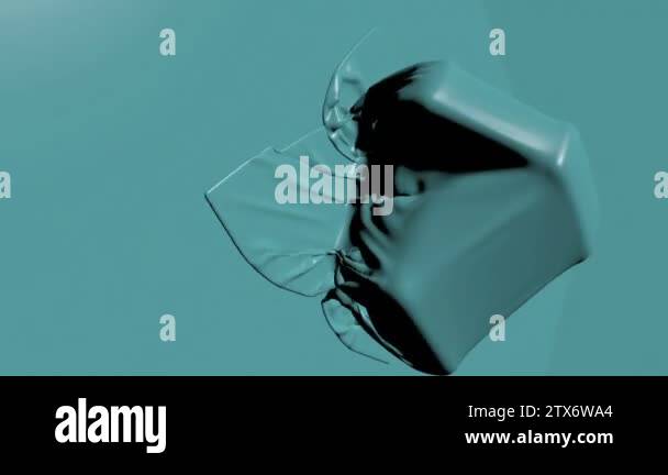 3d animation - render of blue fabric falling down and cover mysterious ...