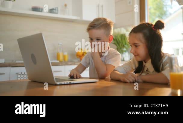 Young girl operating laptop computer Stock Videos & Footage - HD and 4K ...