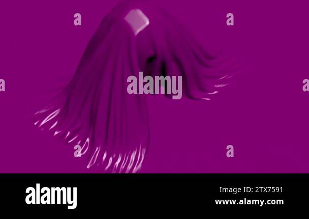 3d animation - render of blue fabric falling down and cover mysterious ...