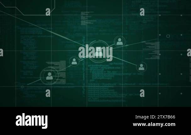 Animation of a moving network of people icons with interconnecting ...