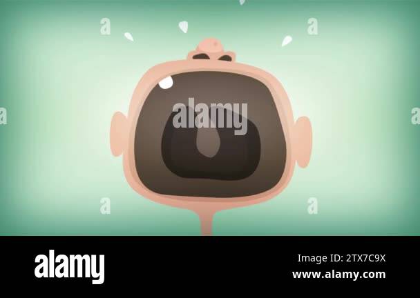 Cartoon Baby's Mouth Screaming And Yelling Loopable/ Animation of a 4k ...