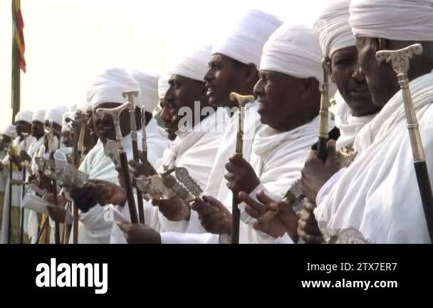 Priests procession of Timket celebration Stock Video Footage - Alamy