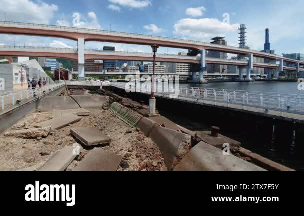Kobe, Japan - August 12 2019: Hamate By-pass Viaduct motorway elevated ...