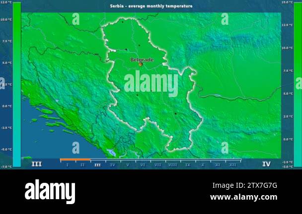 Average temperature by month in the Serbia area with animated legend ...
