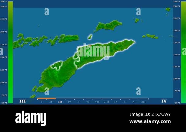 Minimum temperature by month in the East Timor area with animated ...