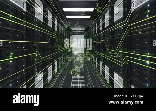 Digital Symbols in Network Connections Flowing with Abstract Links in ...