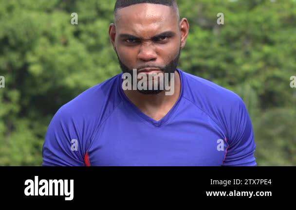 Angry Athletic Black African Man Yelling Stock Video Footage - Alamy