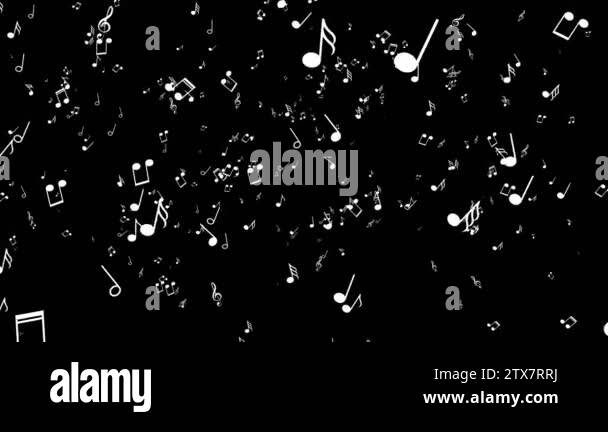 Animated falling 3d music notes. Black background Stock Video Footage ...