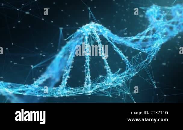 Motion Background Digital Plexus DNA molecule random digits Loop Stock ...