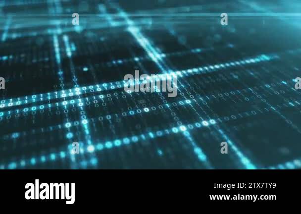 Abstract blue futuristic background of information technology binary digital data code seamless ...