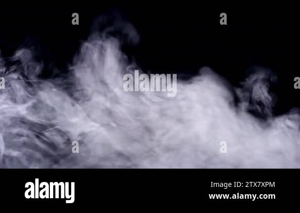 Realistic smoke, fog, haze isolated on black background, screen mode ...