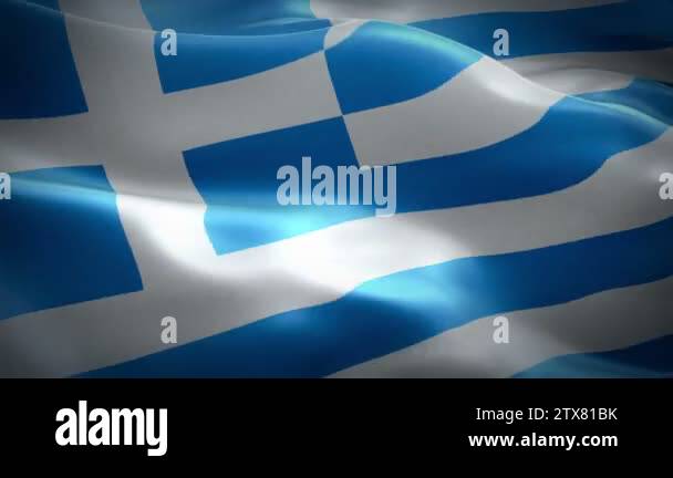 Greek flag waving in wind video footage Full HD. Realistic Greek Flag ...