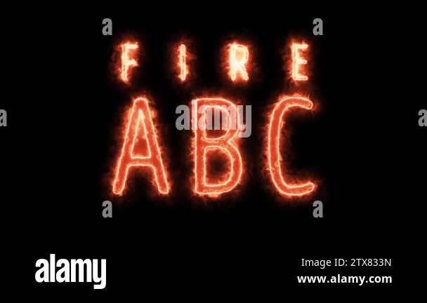 4k Fire Alphabet Letters Pack/ Animation of a pack of fire ABC burning ...