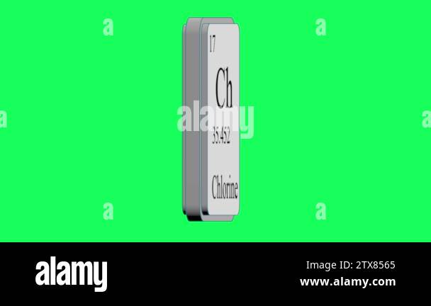 Chlorine. Element of the periodic table of the Mendeleev system on ...