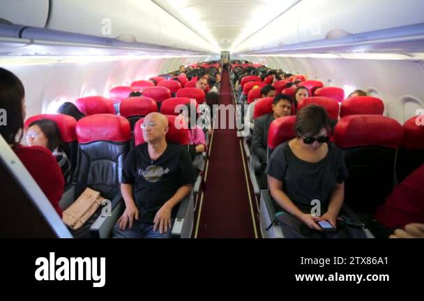 People inside the airplane Stock Video Footage - Alamy