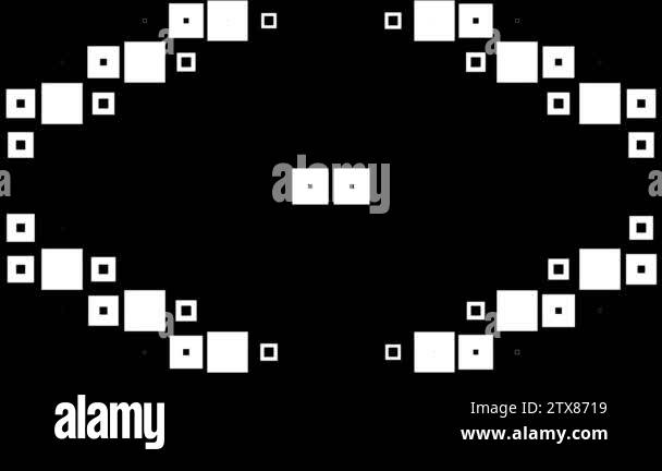 Pixel Animation On Black and White Background. Pixelated digital screen ...