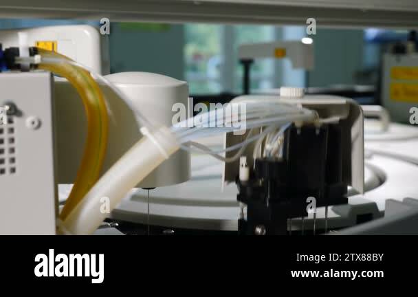 Health concept. Professional medical device does human blood analysis ...