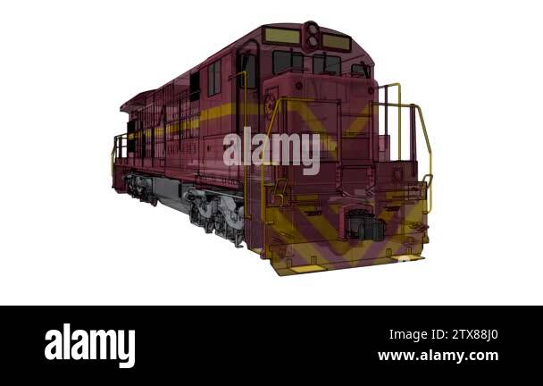Modern diesel railway locomotive with great power and strength for ...