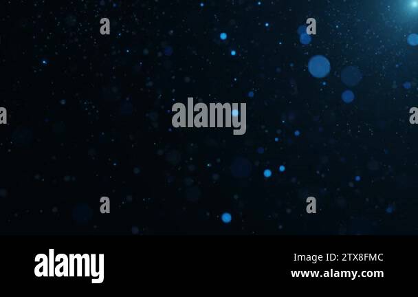 Abstract motion background shining blue particles. Blue floating dust ...