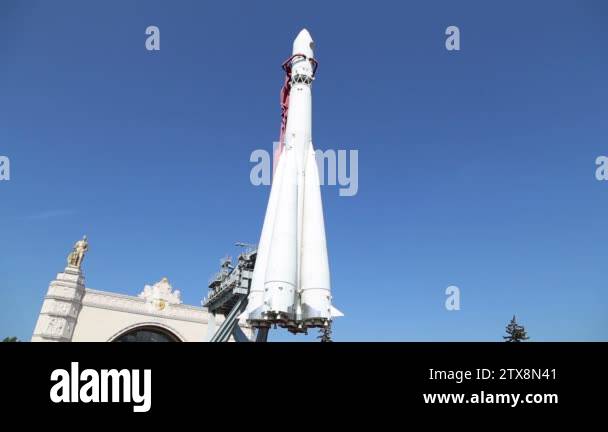 MOSCOW, RUSSIA - AUGUST 23, 2019: Spaceship Vostok (monument to the ...