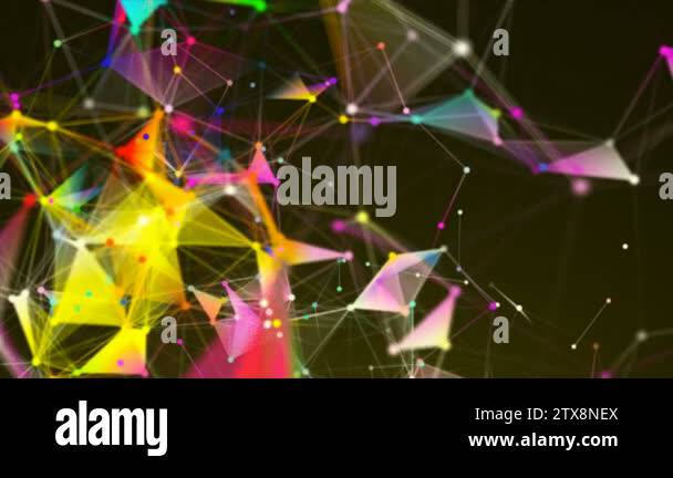 Abstract Triangulation Plexus With Connections In Space Background With Connecting Dots And