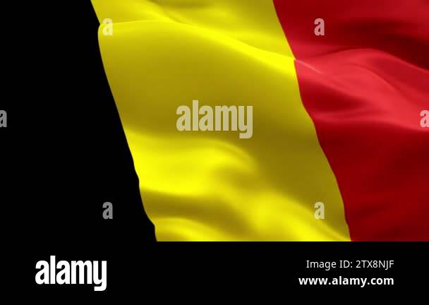 Belgium flag video waving in wind. Realistic Belgian Flag background ...