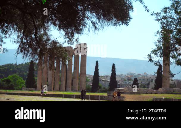 the ancient Greek temple of Zeus Stock Video Footage - Alamy