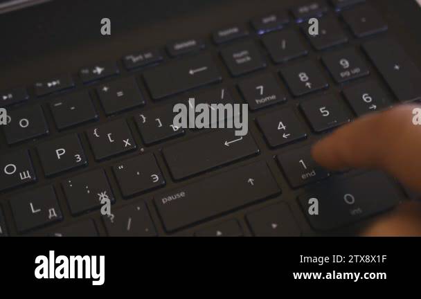 Laptop russian keyboard finger typing Stock Videos & Footage - HD and ...