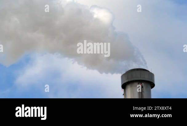 Steam of Water coming out of the Chimney of an Incinerator, Near Paris ...