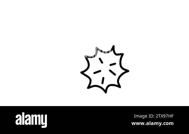 2d Animation motion graphics monoline drawing of a vintage round bomb ...