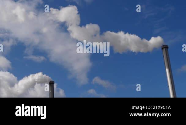 Steam of Water coming out of the Chimney of an Incinerator, Near Paris ...