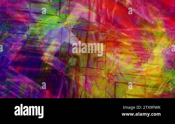 Rotating Tile and Abstract Color Swirls - 4K Seamless Loop Motion ...