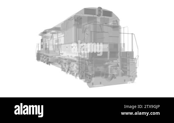 Modern diesel railway locomotive with great power and strength for ...