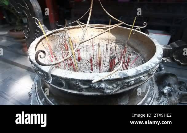 Buddhism. Aromatic sticks in temples and pagodas of Asia Stock Video ...